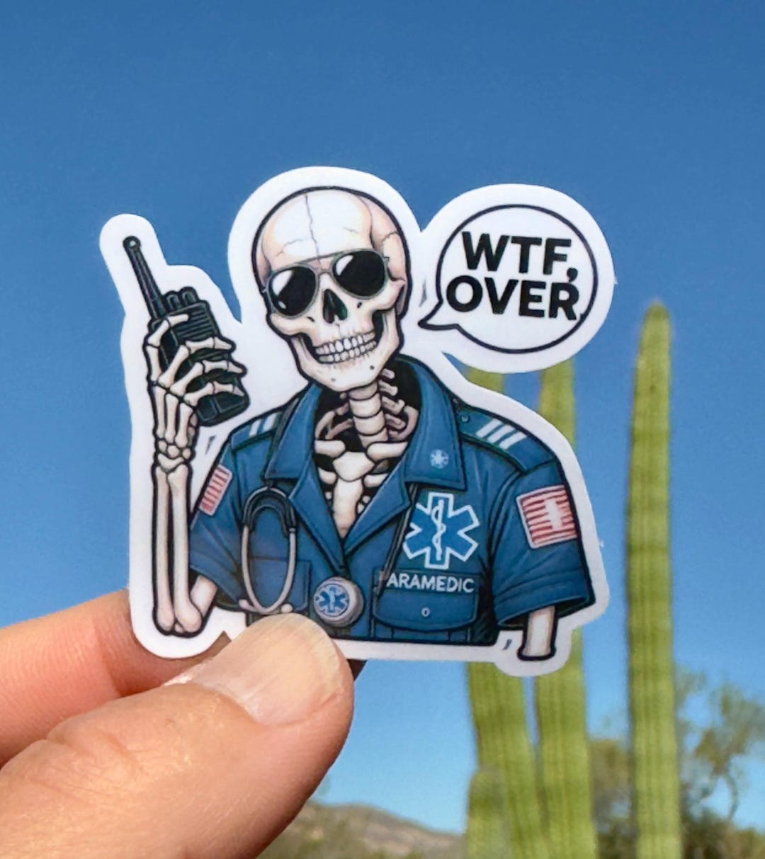 Skeleton Paramedic WTF Sticker: Humorous EMS Vinyl Decal - Etsy