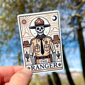 The Park Ranger Tarot Card Inspired Skeleton Sticker, Park Ranger, NPS ...