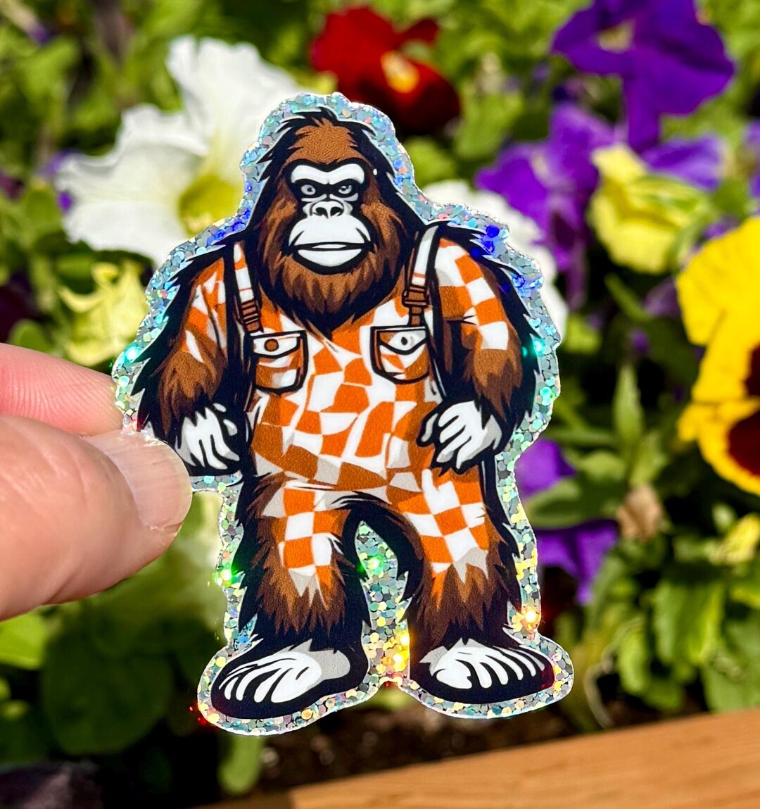 Bigfoot Orange and White Checkered Overalls With Sparkling Outline ...