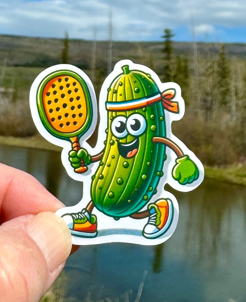 Pickle Playing Pickleball Stickers, Pickle, Sticker, Pickleball, Pickle ...