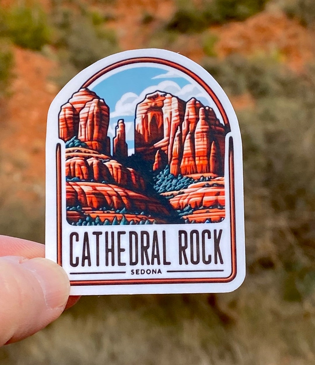 Cathedral Rock Sedona Sticker, Red Rocks, Travel, Sedona, Arizona, Red ...