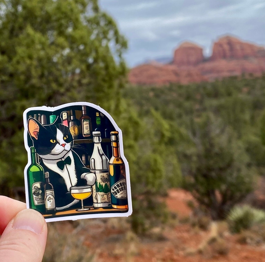 Tuxedo Cat Stickers, Cat Sticker, Bartender Sticker, Funny Animal ...