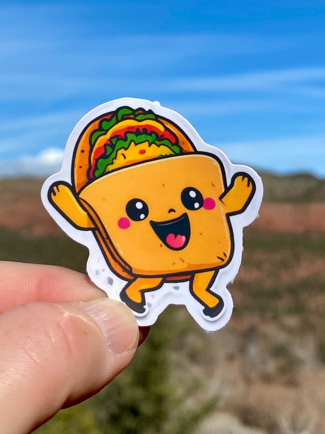 Tacos Stickers, Food, Sticker, Decal, Birthday, Gift, Fun, Smiling ...