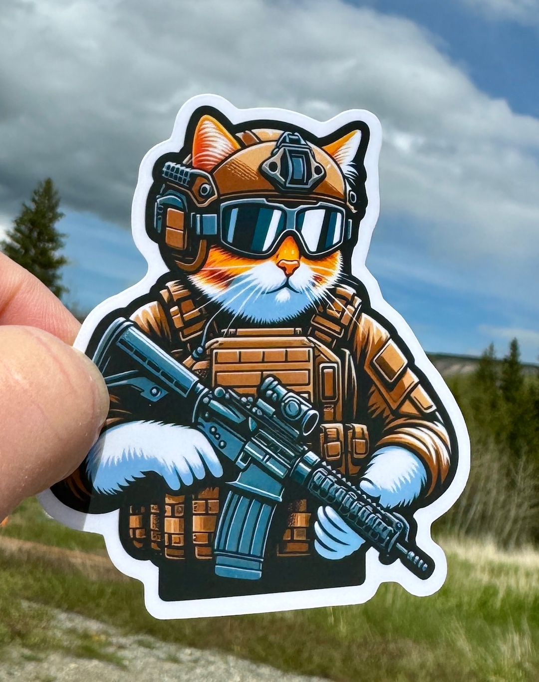 Tactical Cat Sticker, Cat, Tactical, Orange Cat, Operator, Tactical ...
