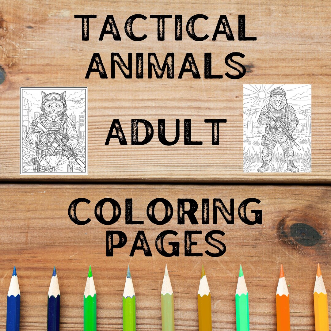 Tactical Animals Coloring Pages | Adult Coloring Book | Digital ...