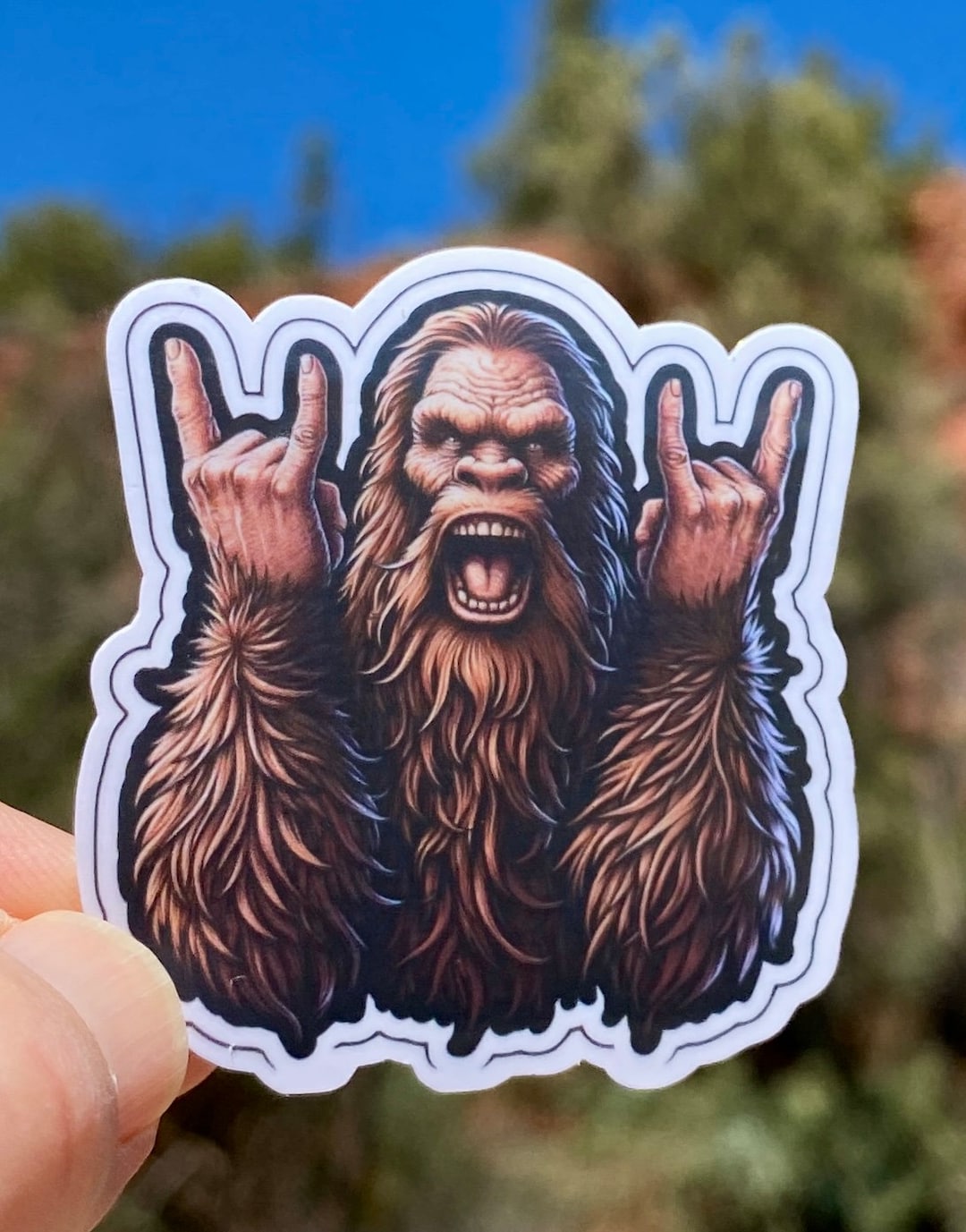 Bigfoot Sticker, Rock Star, Bigfoot, Rock Horns, 80s Music, Music Lover ...