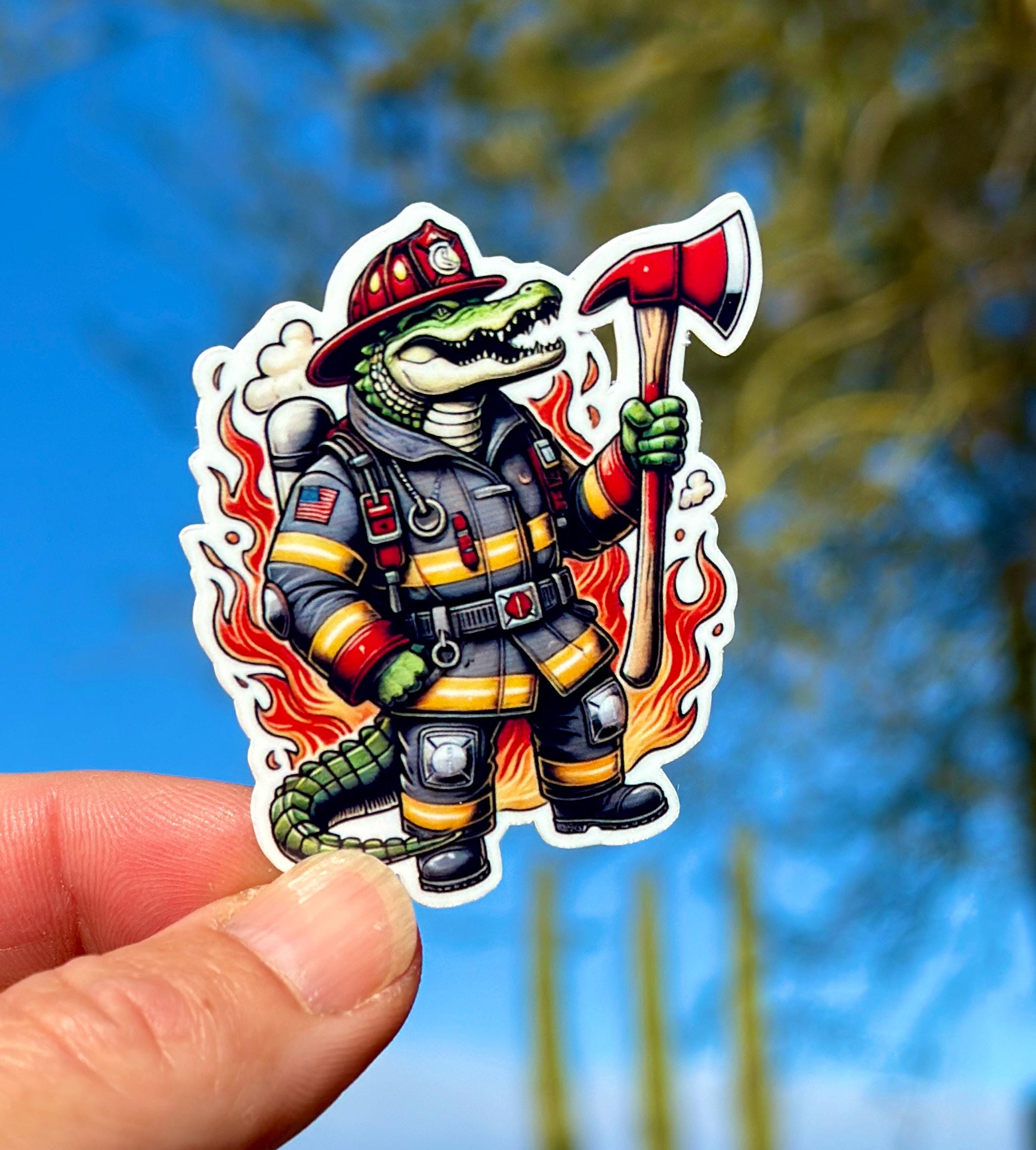 Courageous Alligator Firefighter PNG, Digital Download, PNG Files ...