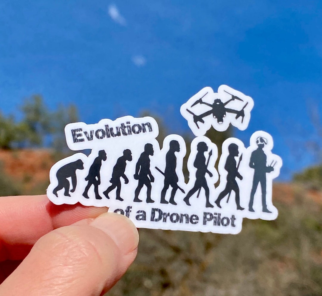 Evolution of a Drone Pilot Sticker, Drone, Drone Pilot, UAV, Pilot ...