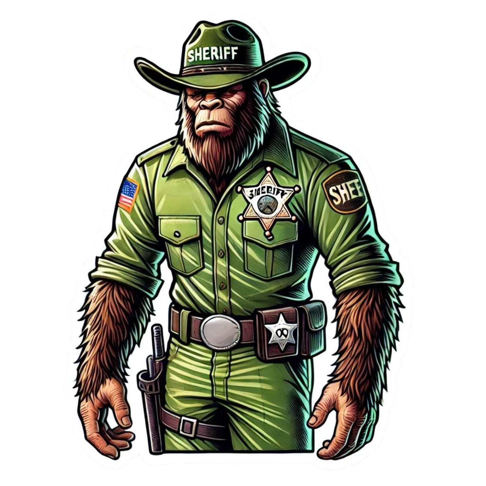 Bigfoot Sheriff Deputy Sticker, Police, Police Officer, Cop, First ...