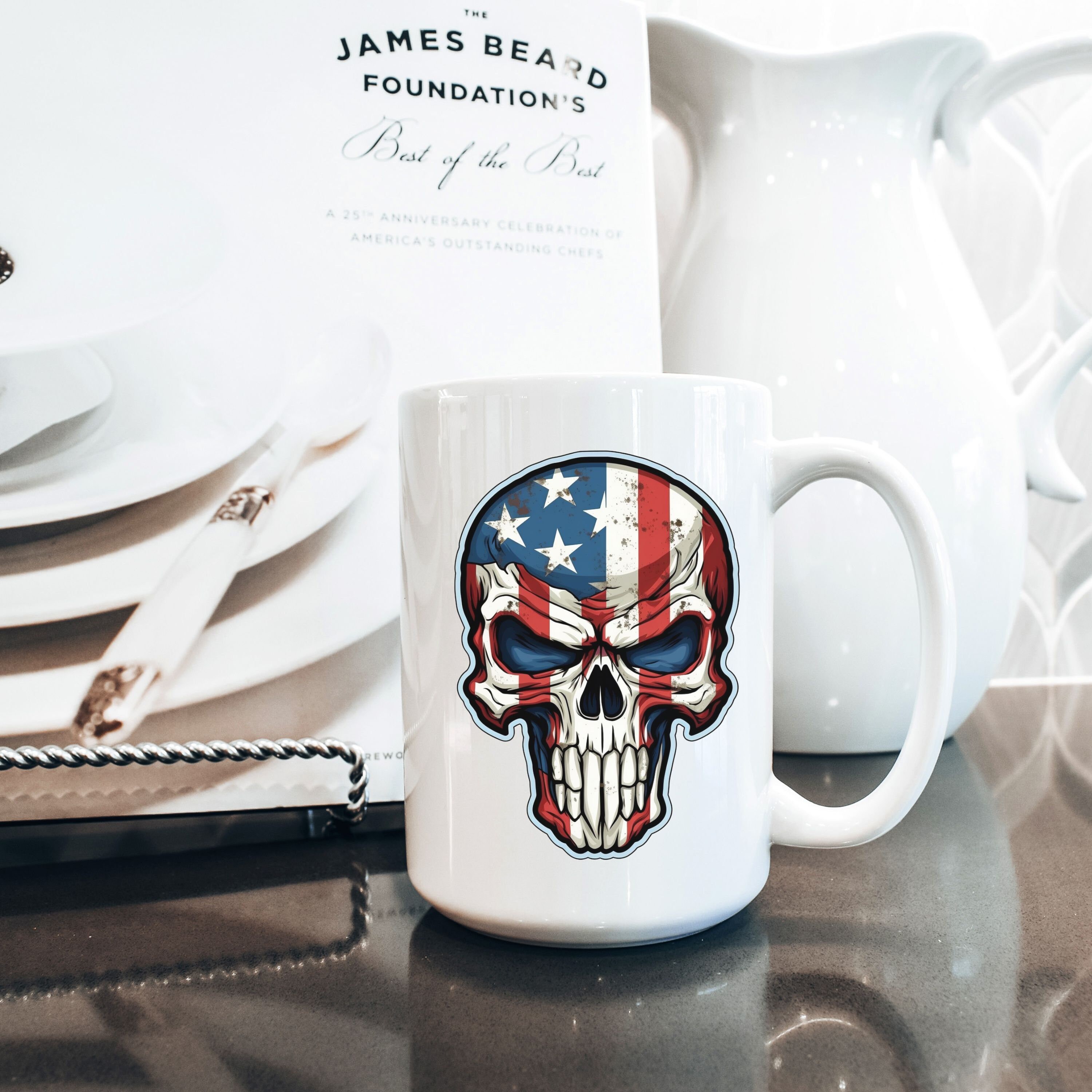 Patriotic Skull Sticker American Skull America 4th of July - Etsy