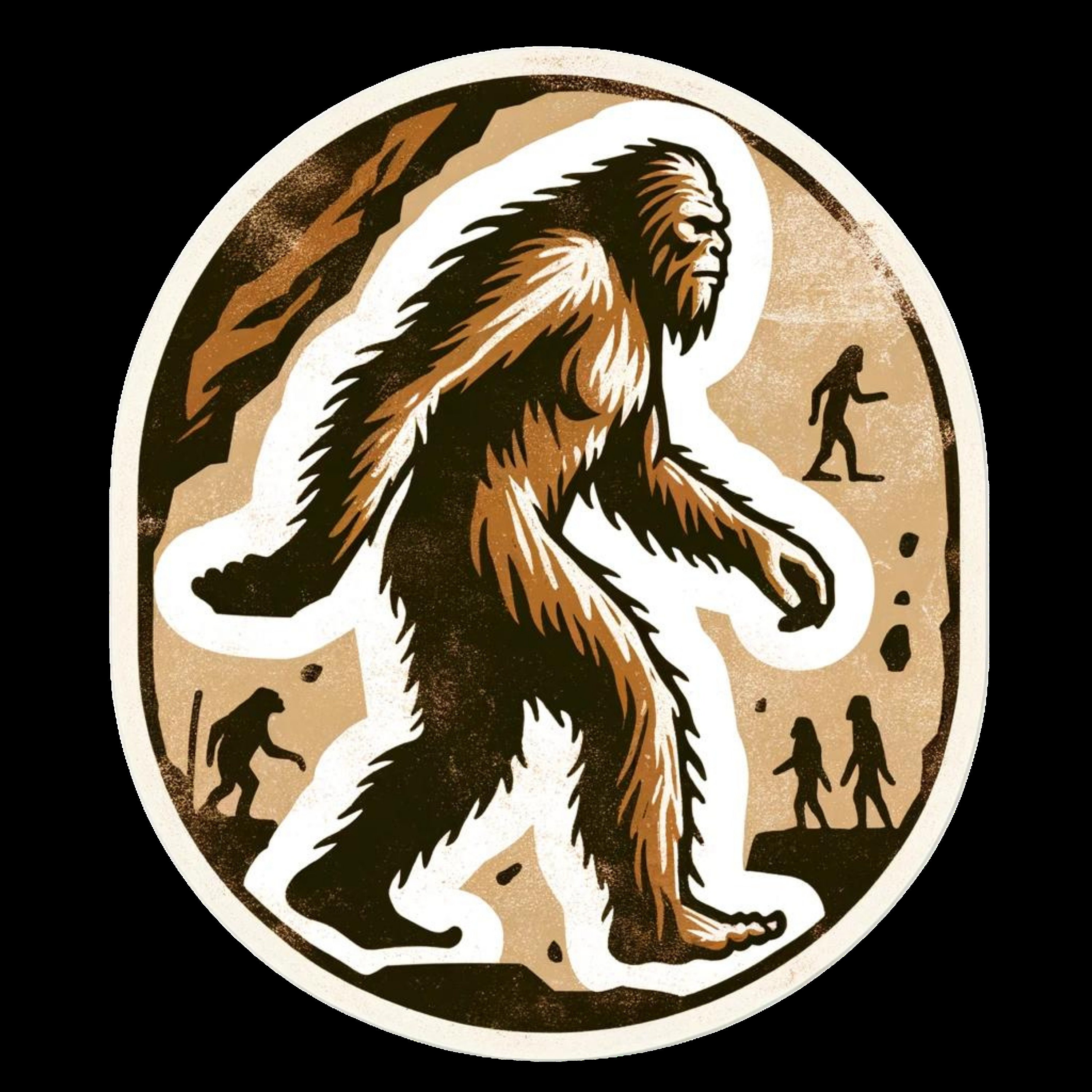 Bigfoot Cave Drawing Sticker, Bigfoot, Cave Drawing, Sticker, Bigfoot ...