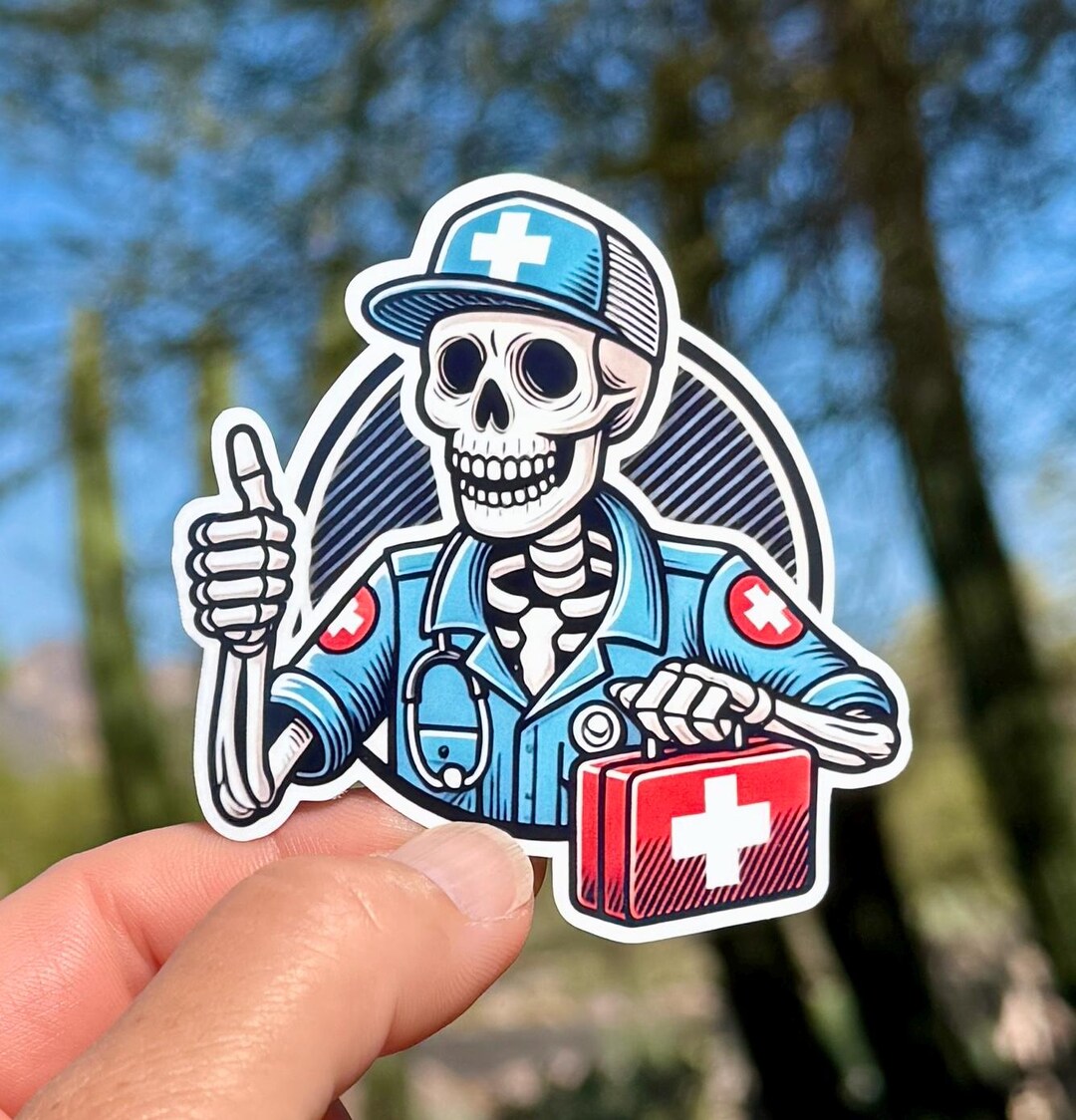 Skeleton Paramedic Sticker, Paramedic, EMT, EMS, Emergency Services ...