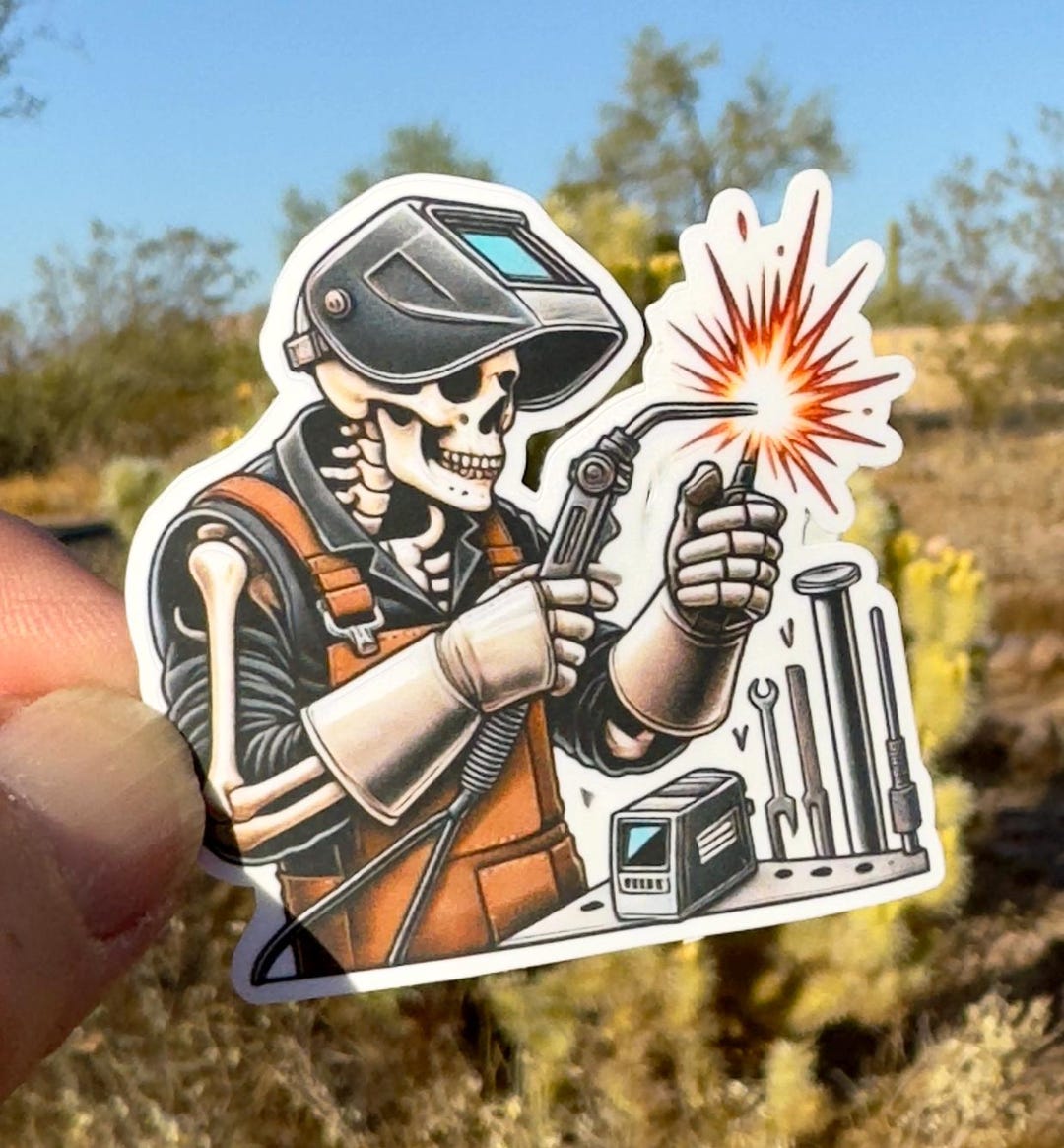 Skeleton Welder Sticker, Welder, Welding, Tradesman, Skeleton, Sticker ...