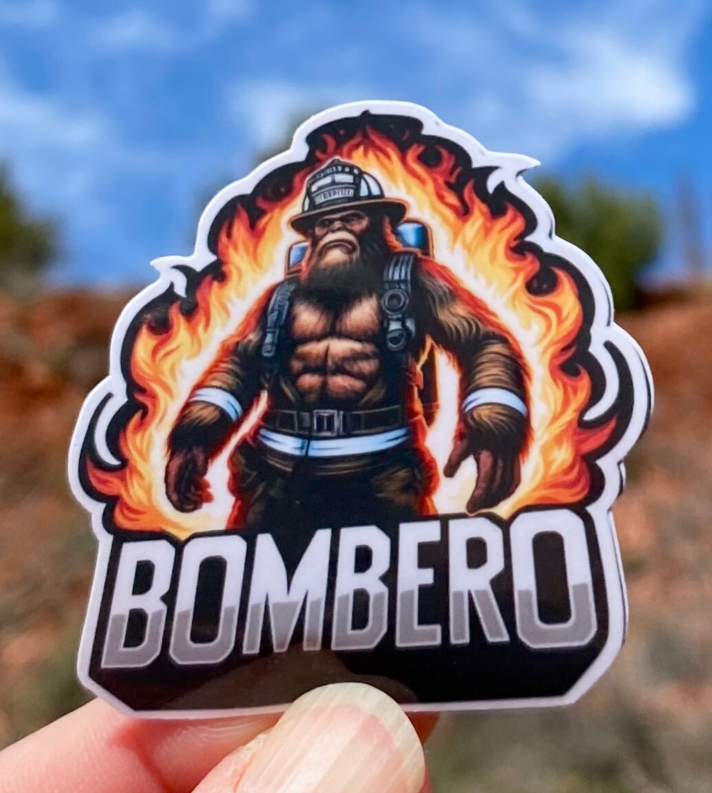 Bigfoot Bombero Firefighter Sticker, Firefighter, Bunker Gear, Fireman ...
