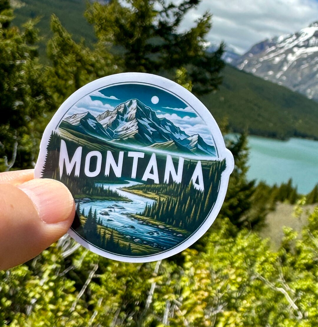 Montana Mountain Sticker, Montana, Welcome to Montana, Mountains ...