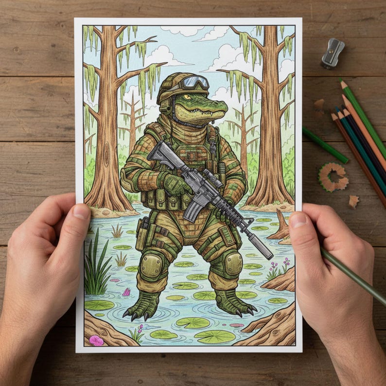 Tactical Animals Coloring Pages | Adult Coloring Book | Digital ...