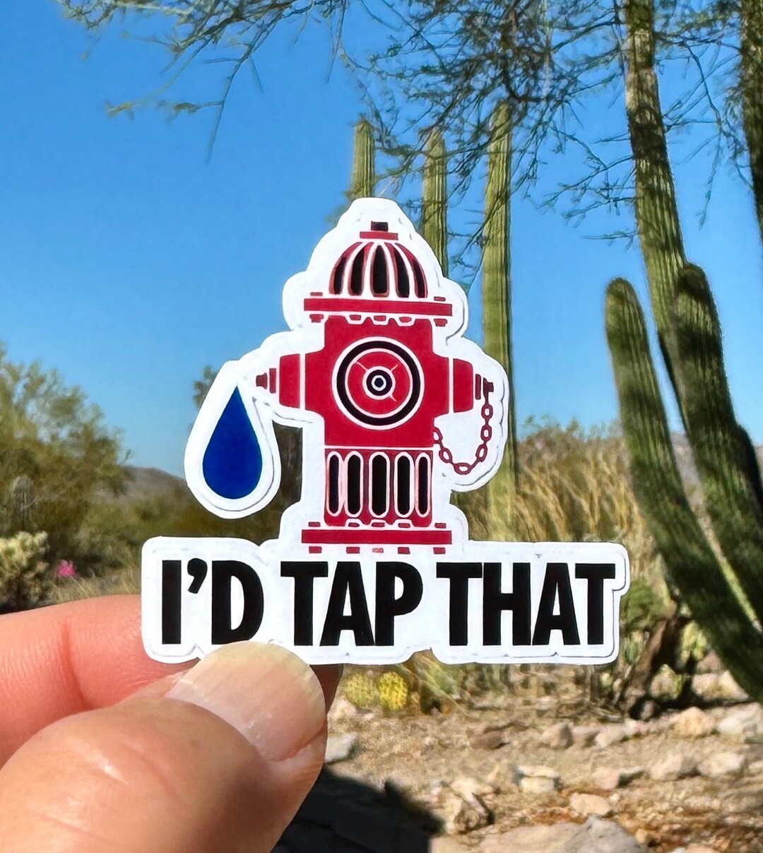I'd Tap That Fire Hydrant Firefighter Sticker, Firefighter, Fire ...