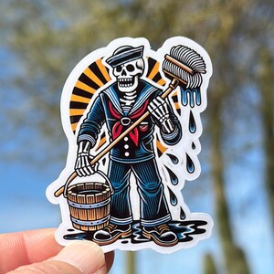 American Traditional Style Skeleton Sailor Sticker, Sailor, Navy ...