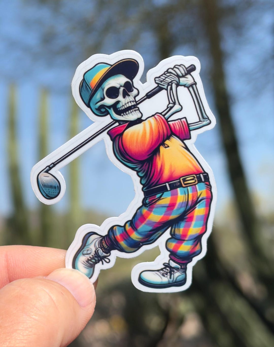 Skeleton Golfing Sticker, Golfer, Golfing, Golf Club, Golf Sticker ...