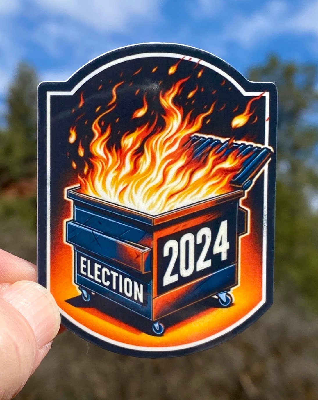Dumpster Fire Election 2024 Sticker, Sticker, Decal, Election 2024 ...
