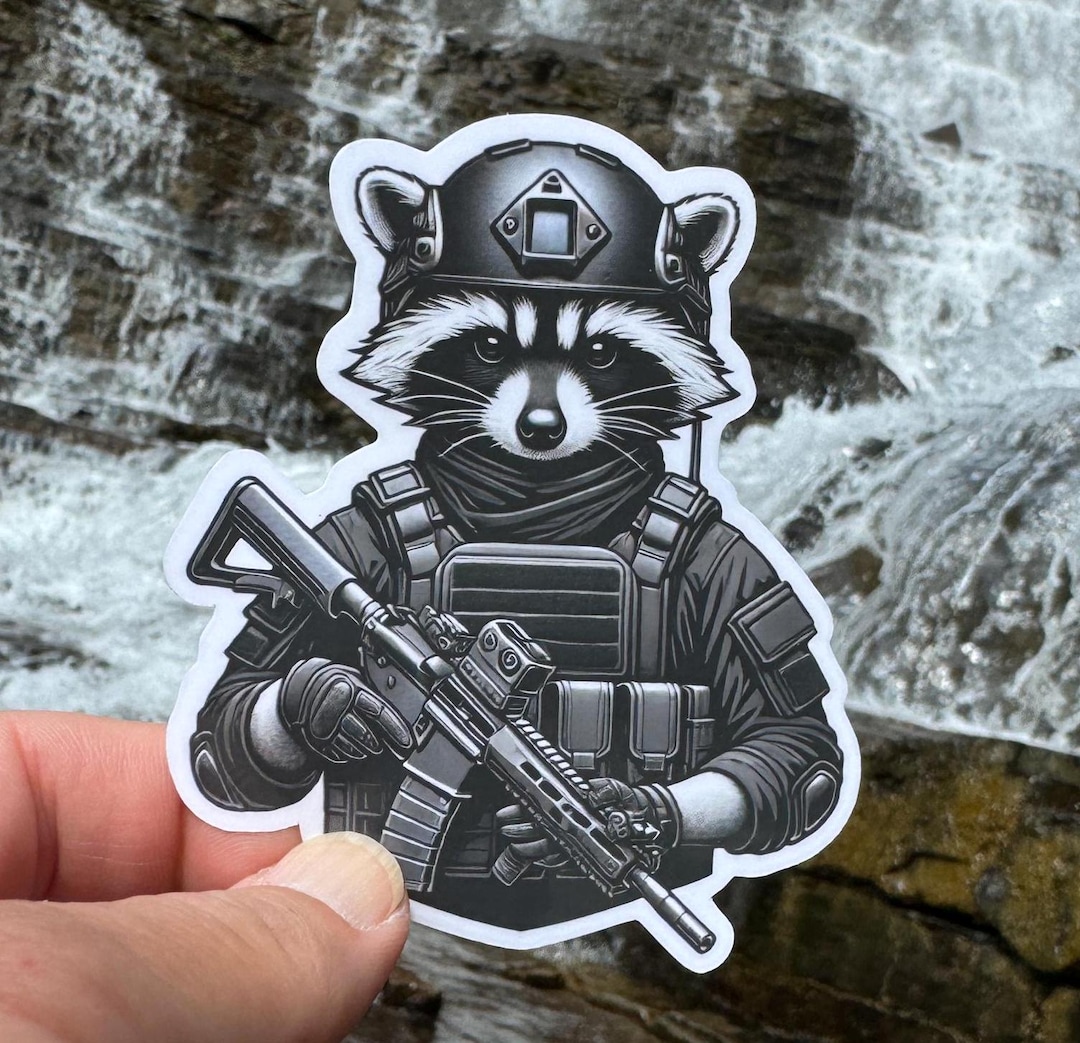 Tactical Raccoon Sticker, Raccoon, Tactical, Operator, Tactical Gear ...