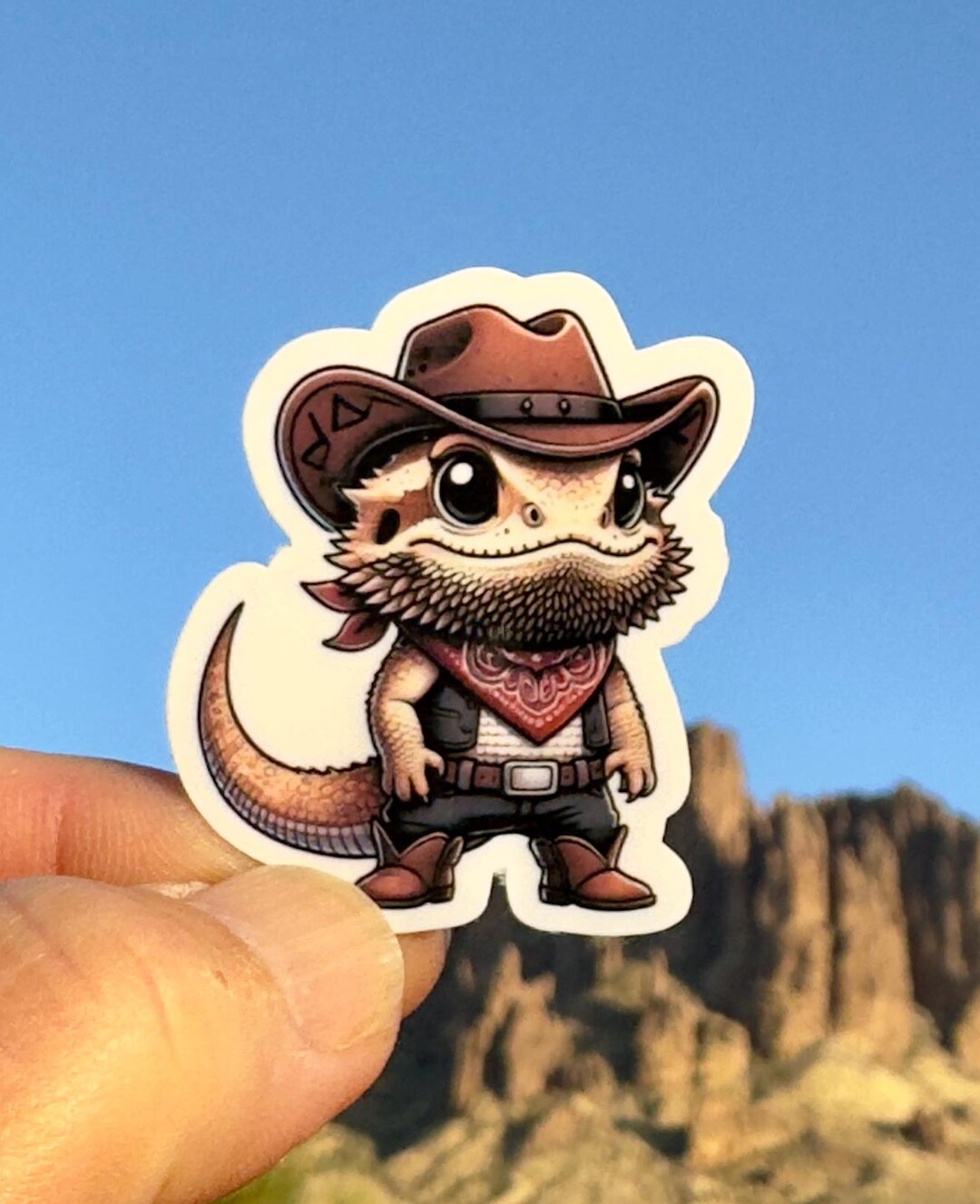 Outlaw Cowboy Lizard Sticker, Lizard, Outlaw, Wild West, Cowboy ...