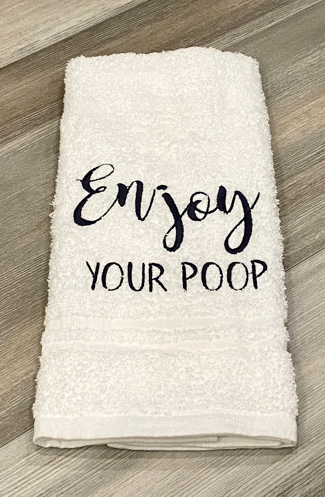 Enjoy Your Poop Bathroom Hand Towel - Etsy