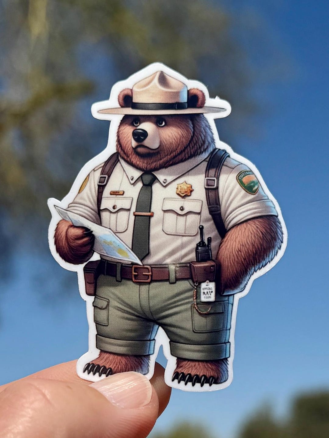 Grizzly Bear Park Ranger Sticker, Park Ranger, NPS, Glacier National ...