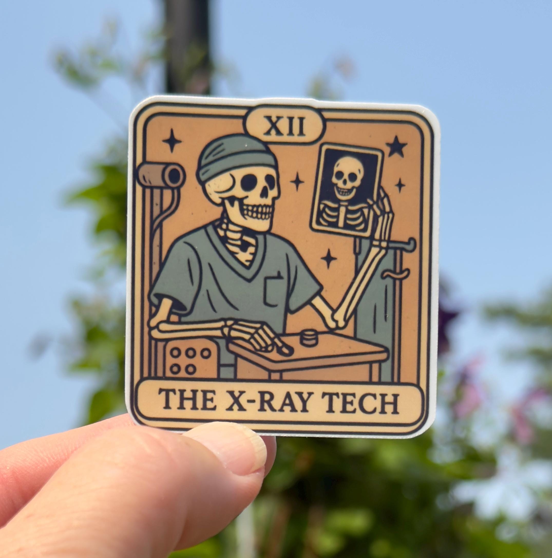 Funny X-ray Tech Sticker – Skeleton Radiology Tech Vinyl Decal ...