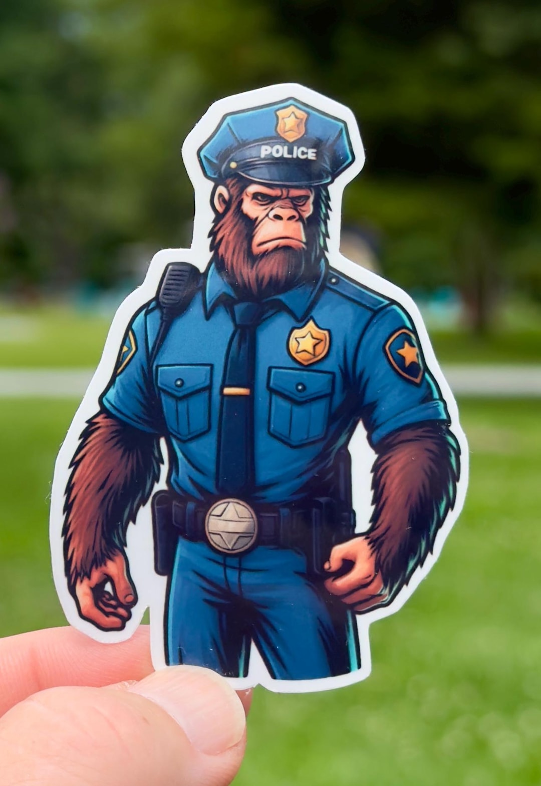Bigfoot Police Officer Vinyl Sticker: Law Enforcement Humor - Etsy