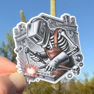 Skeleton Welder Sticker, Welder, Welding, Tradesman, Skeleton, Sticker ...