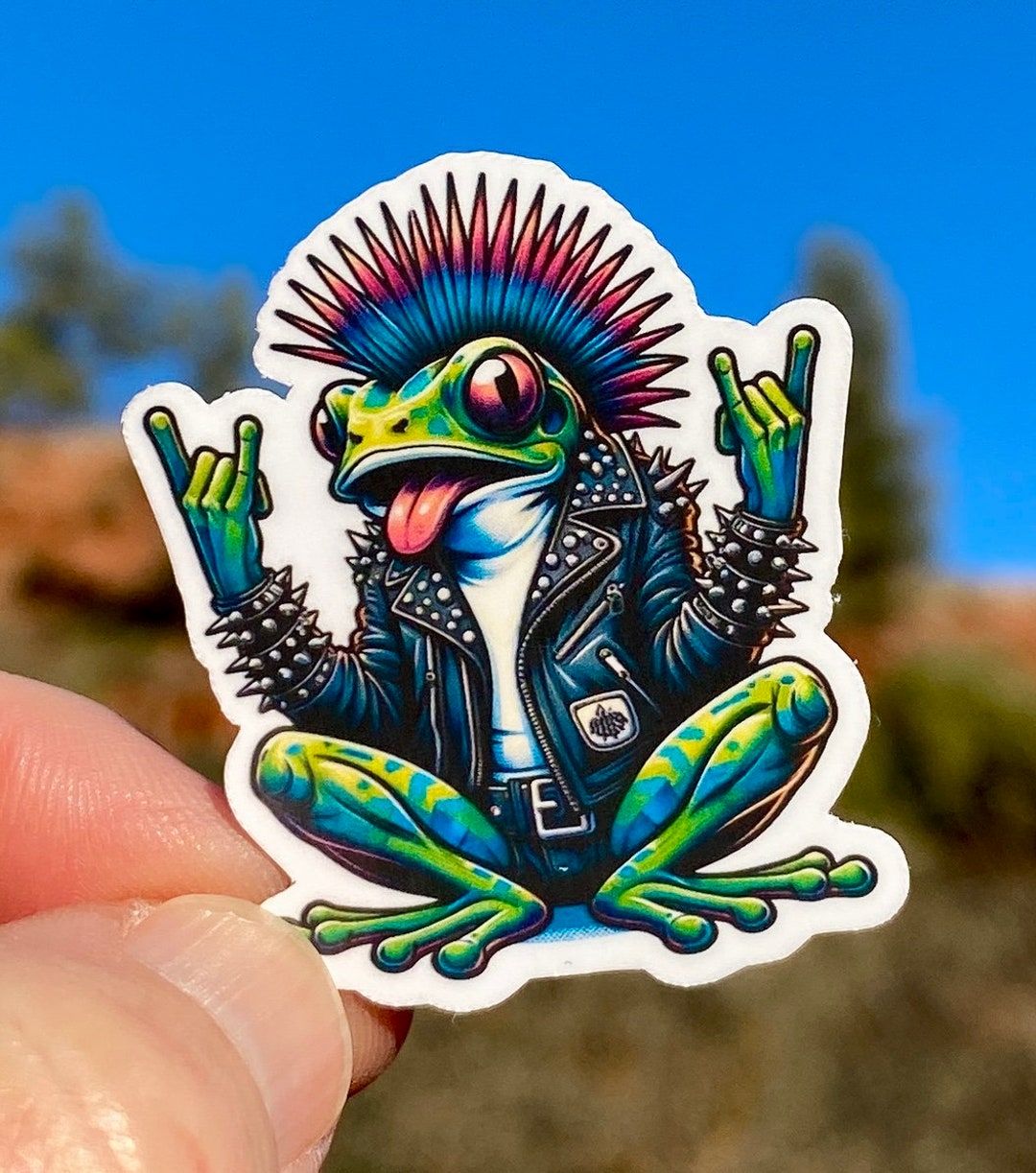Punk Rock Frog Sticker, Frogs, Manga, Frog, Amphibians, Sticker, Cute ...