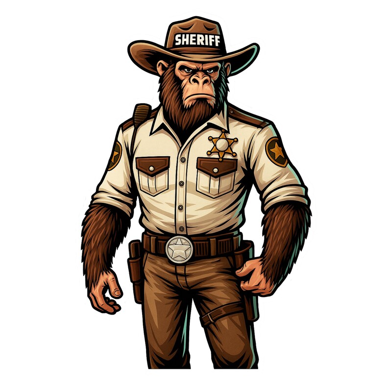 Bigfoot Sheriff Deputy Sticker, Police, Police Officer, Cop, First ...