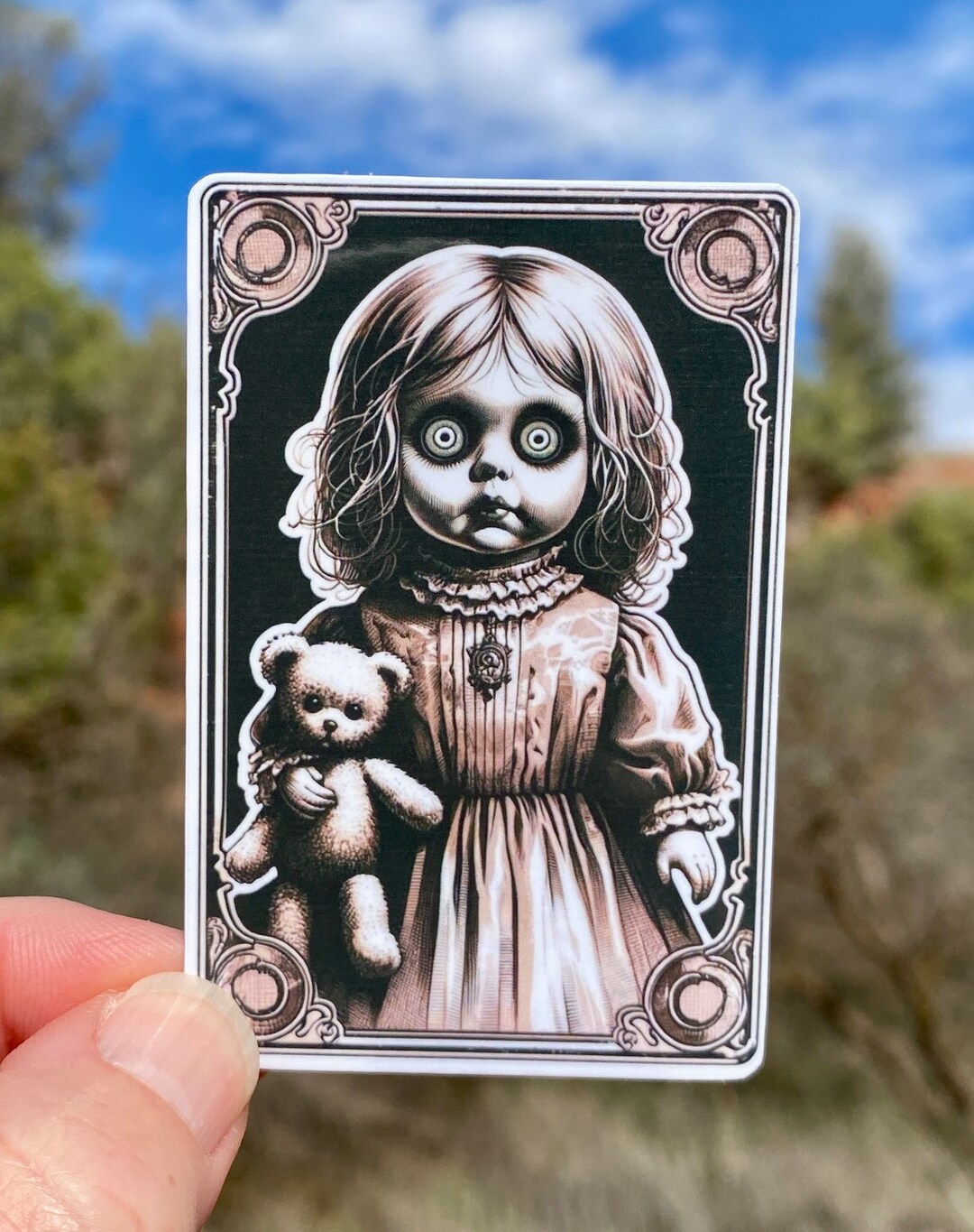 Creepy Doll Scary Sticker, Sticker, Creepy, Sinister, Scary Doll ...