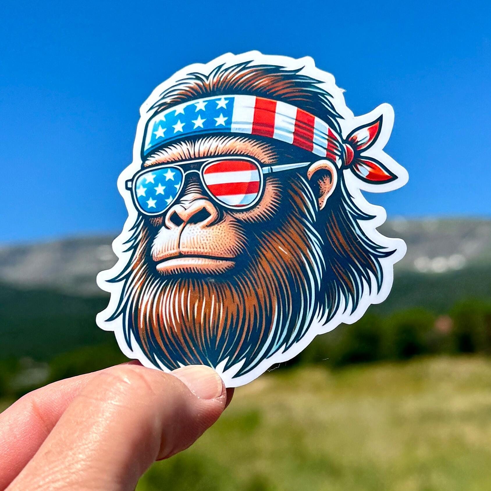Bigfoot Patriotic Sticker, Patriotic, Bigfoot, Sticker, Patriotic ...