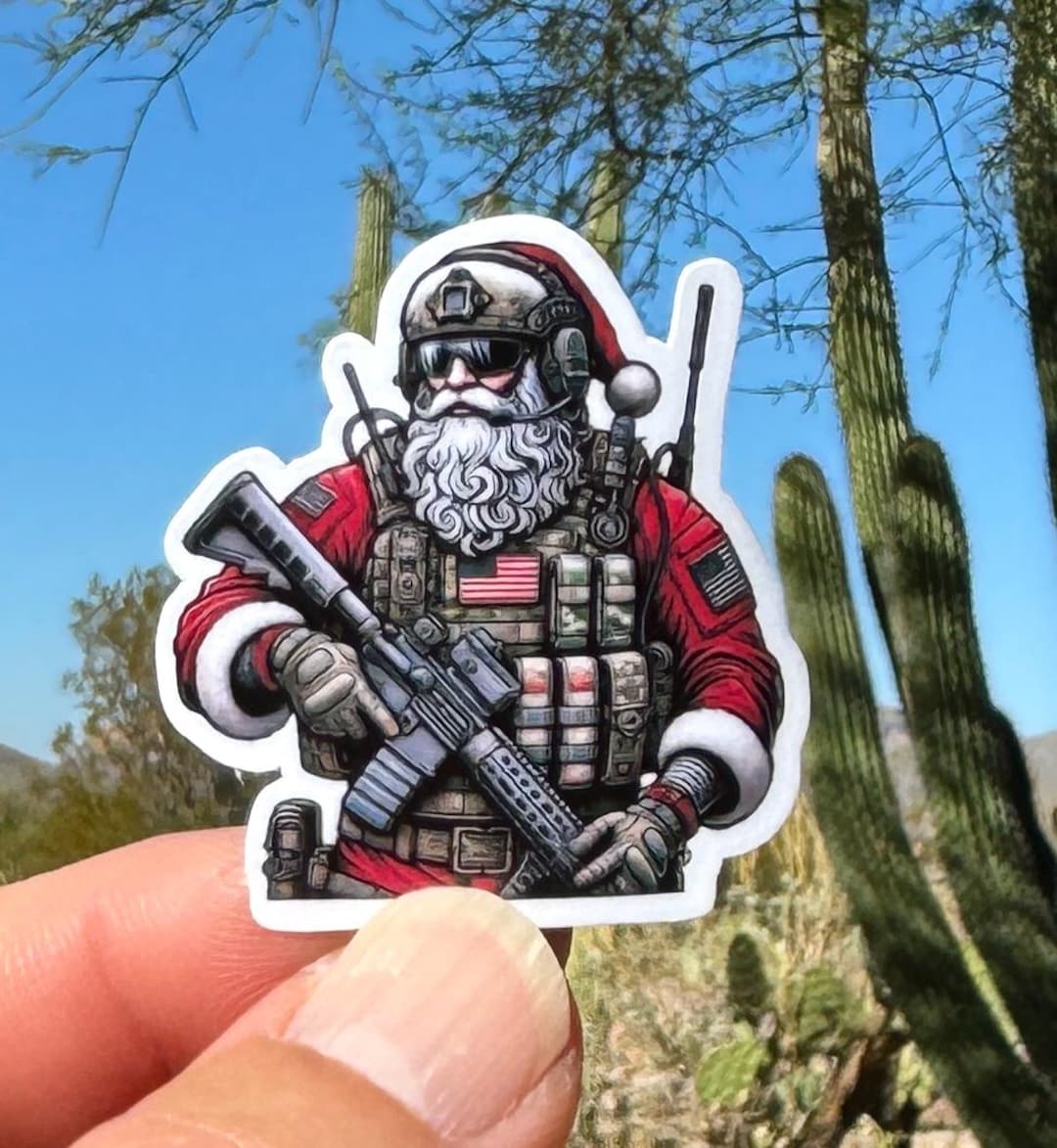 Tactical Santa Sticker, Christmas, Tactical, Christmas Sticker, Santa ...