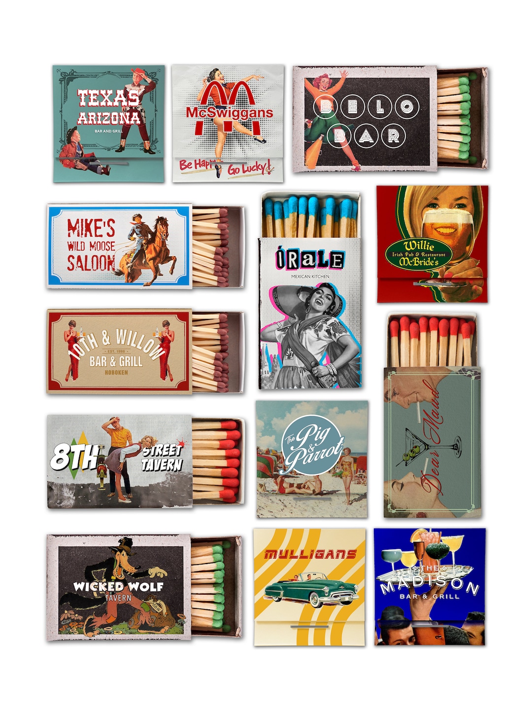 Hoboken Bars Matchbox Print Poster - Etsy