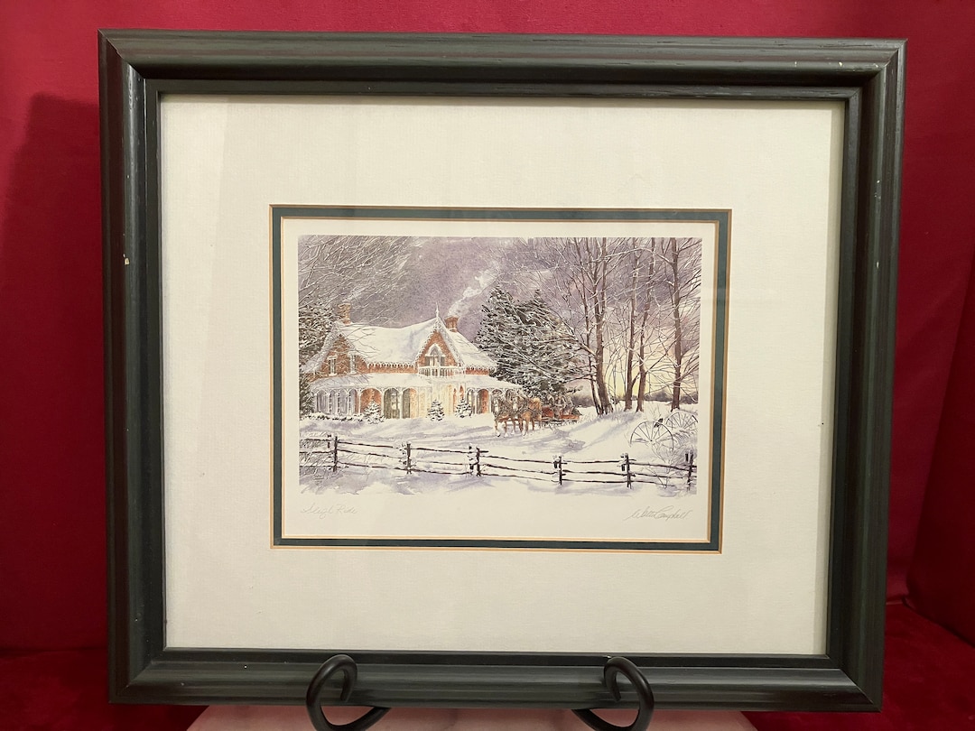 Rare Framed Walter Campbell Signed Print - Sleigh Ride - Etsy Canada
