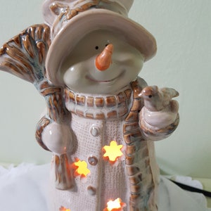 Rare English Butler Ceramic Snowman Light Holder Gorgeous Unique Hand ...