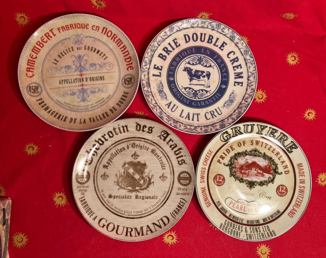 Set of 4pcs Camembert Cheese Fromage Gourmet Cheese Plates ...