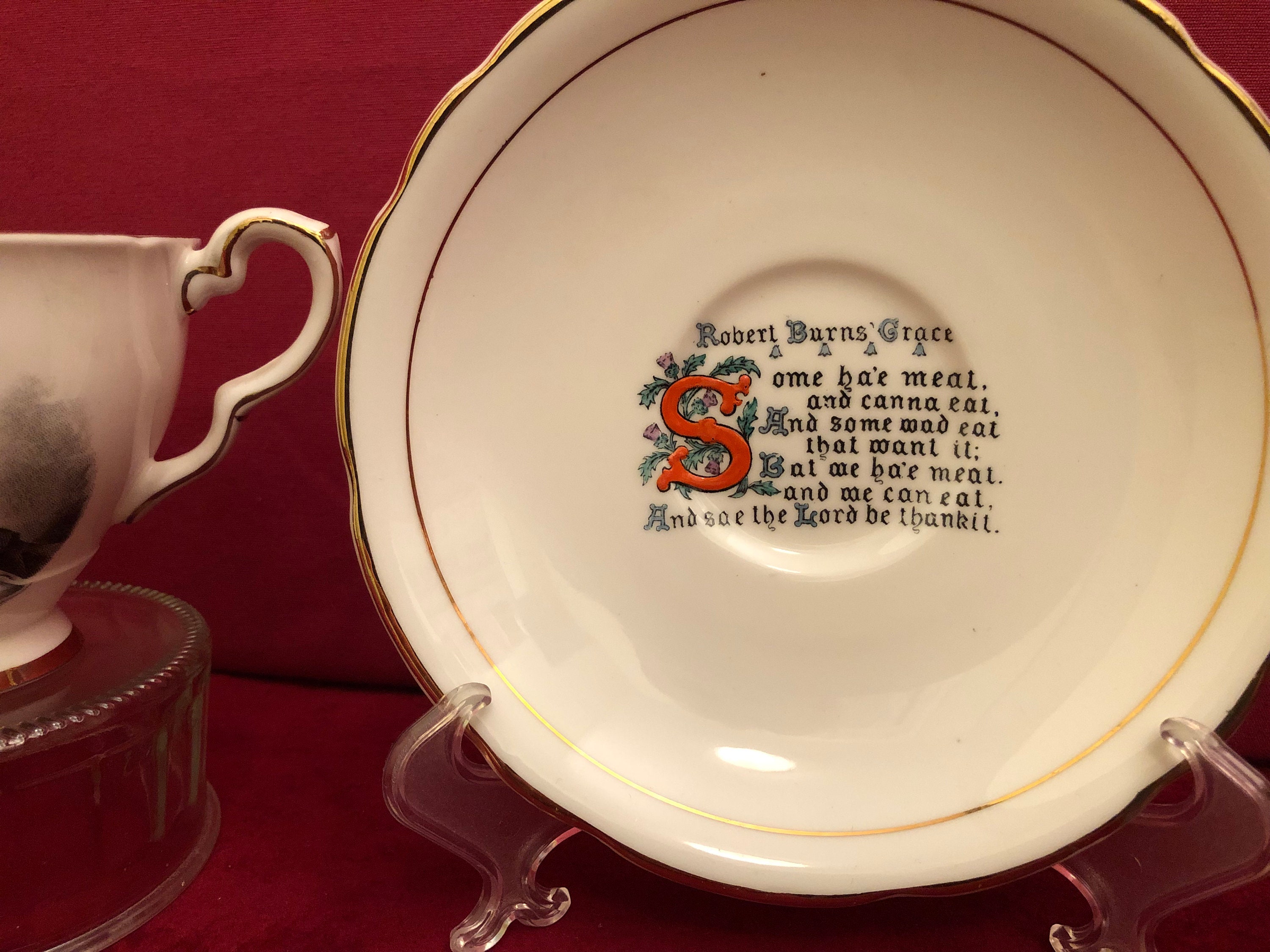 Robert Burns Grace - Teacup and Saucer Grace Scottish Poem - Royal ...