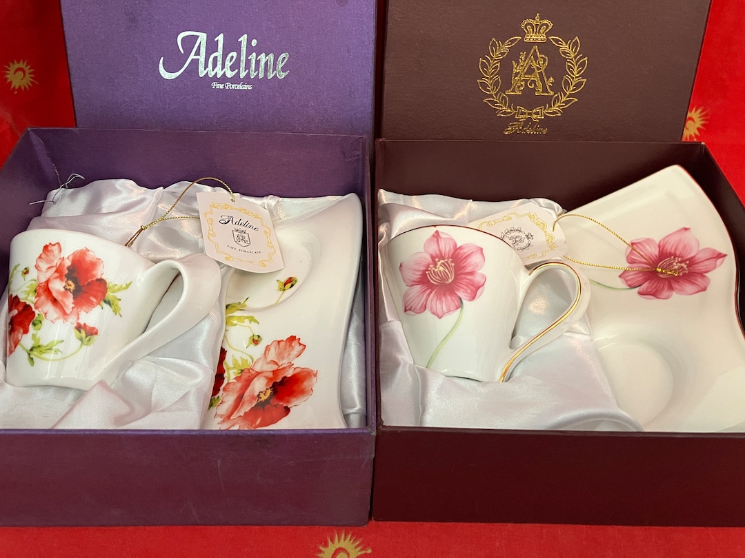 Handmade Porcelain Tea Set for Two: Teacup, Saucer & Spoon - Adeline ...