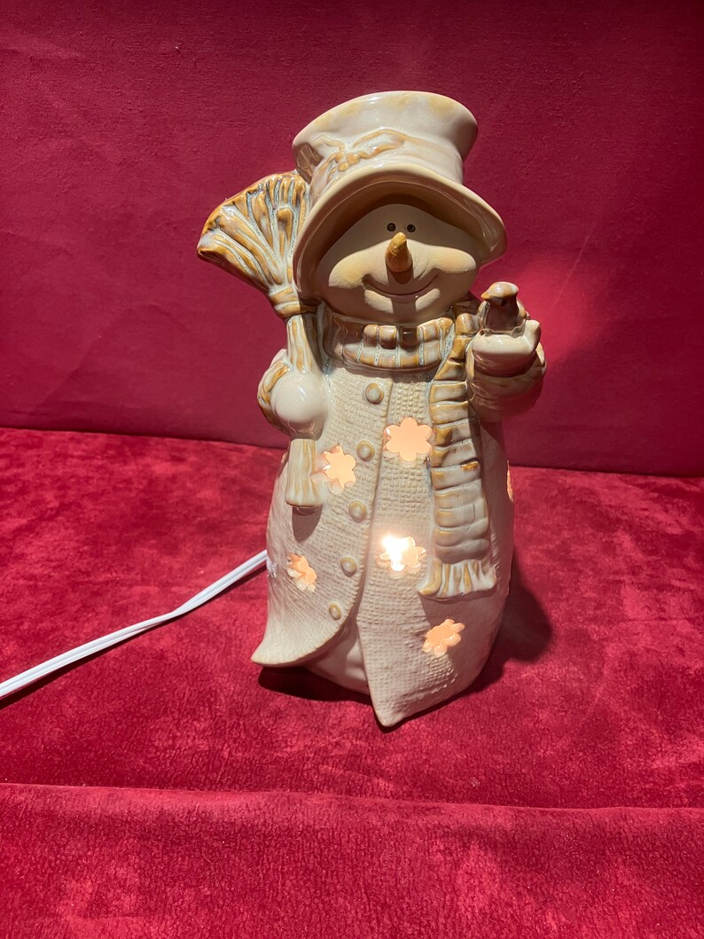Rare English Butler Ceramic Snowman Light Holder Gorgeous - Etsy