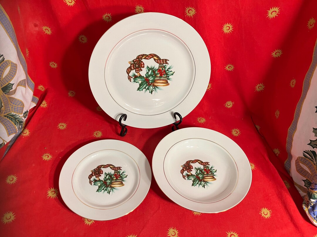 Set of 12pcs Sonata Fine Porcelain Noel Tableware Christmas Plates - Etsy