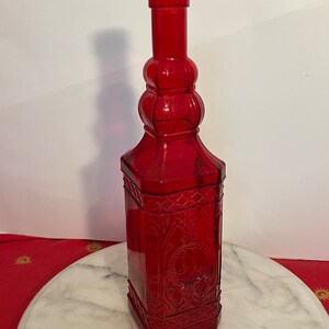 Vintage Red Embossed Water Bottle 12 Glassware - Etsy