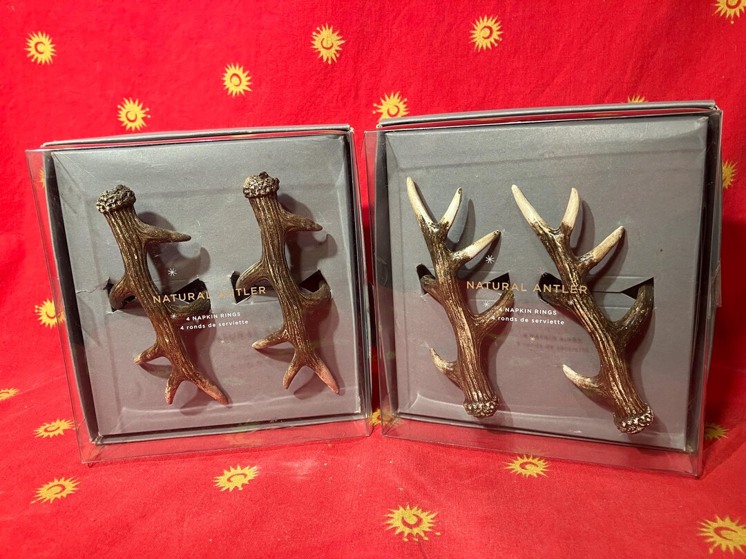 Set of 4 Natural ANTLER Pottery Barn Napkin Rings 5.50" Length - Etsy