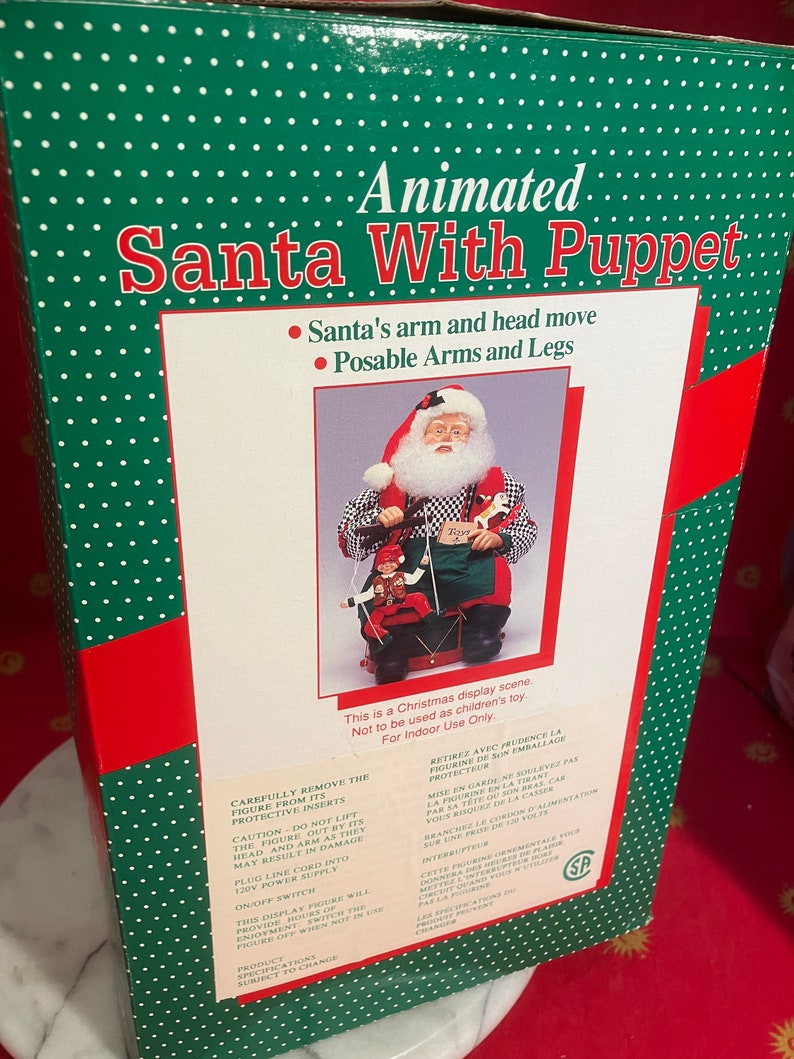 Holiday Creations Animated Santa With Puppet Christmas Holiday Arm Head ...
