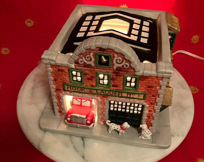 Christmas Holidays Ceramic Partylight Lit House - Fire Station ...