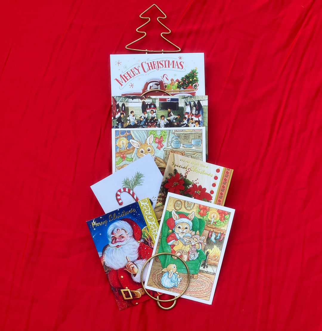 Goldish Wire Metal Christmas Cards Holder - Etsy