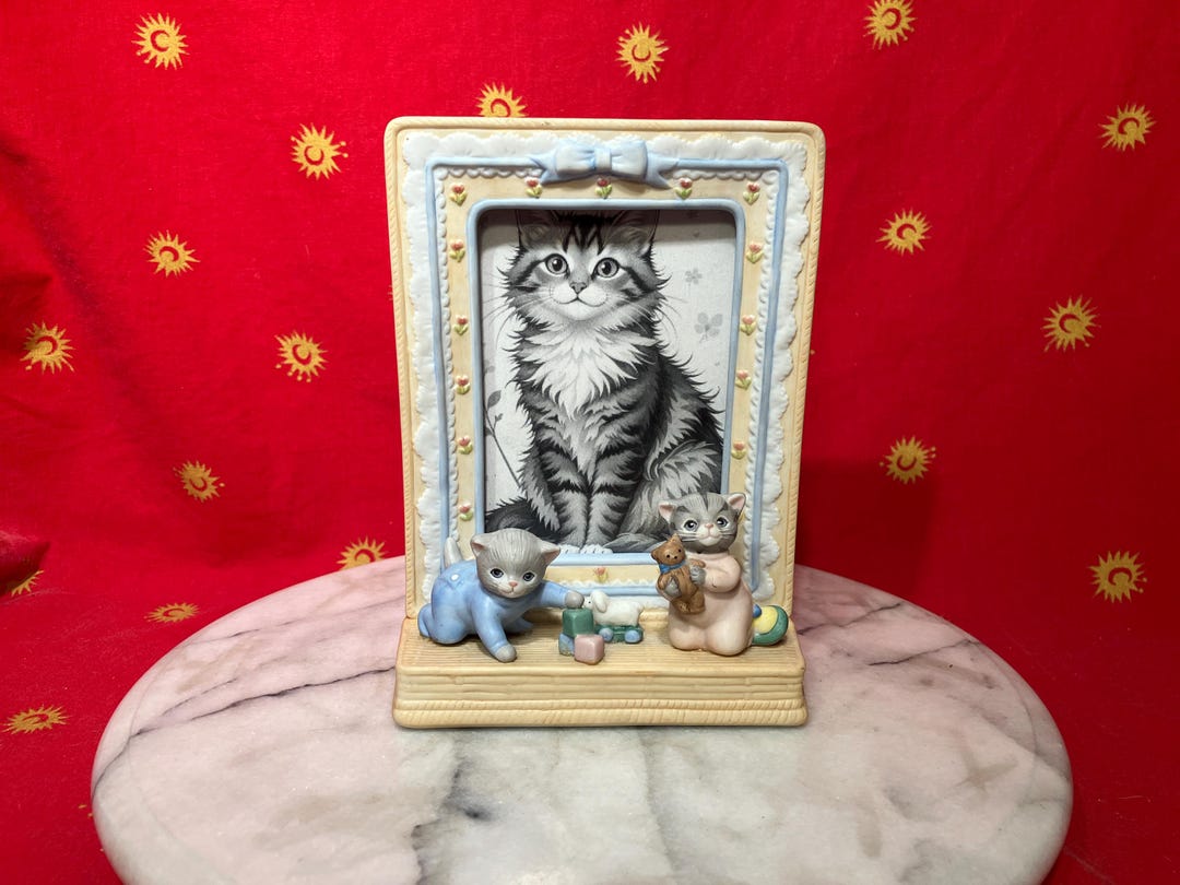 Vintage Schmid Porcelain Baby Photo Frame: Kittens Nursery Decor - Etsy